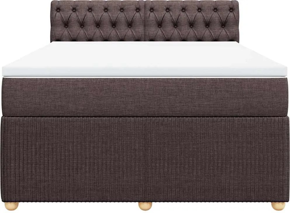 Box spring postel s matrací tmavě hnědá 140x190 cm textil 3289761