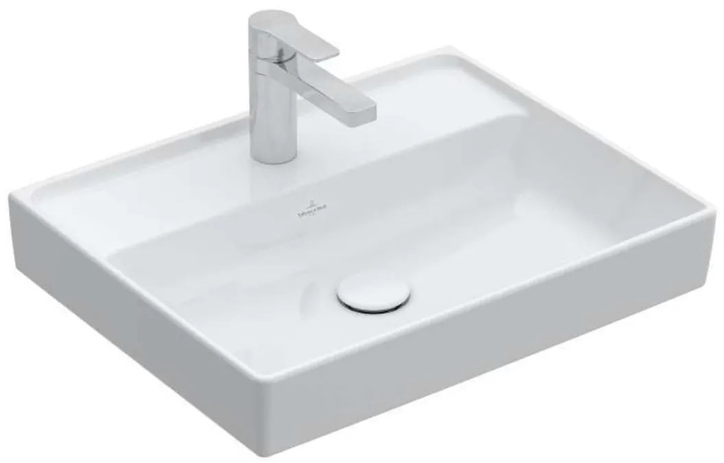 Villeroy & Boch Collaro - Umyvadlo 60x47 cm, bez přepadu, otvor pro baterii, CeramicPlus, alpská bílá 4A3361R1