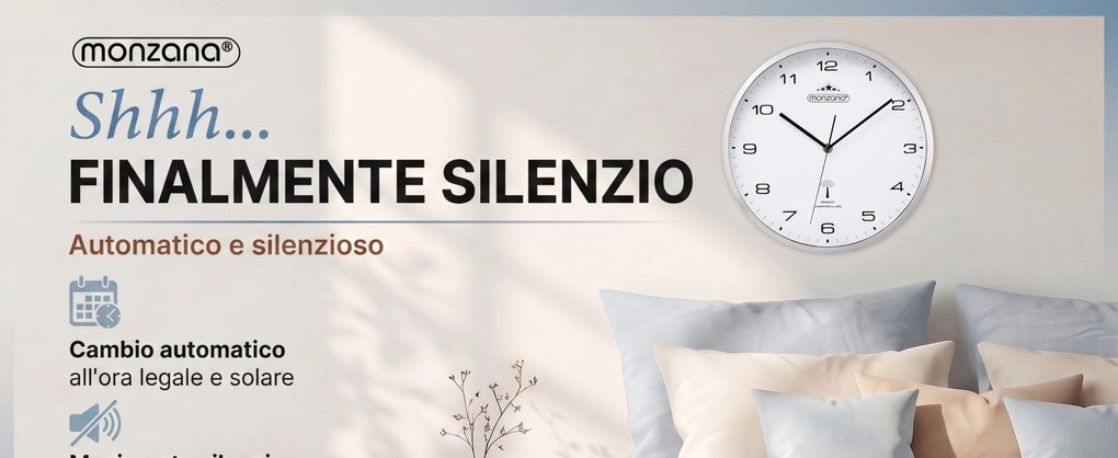 Nástěnné hodiny řízené rádiem bílý Ø31cm