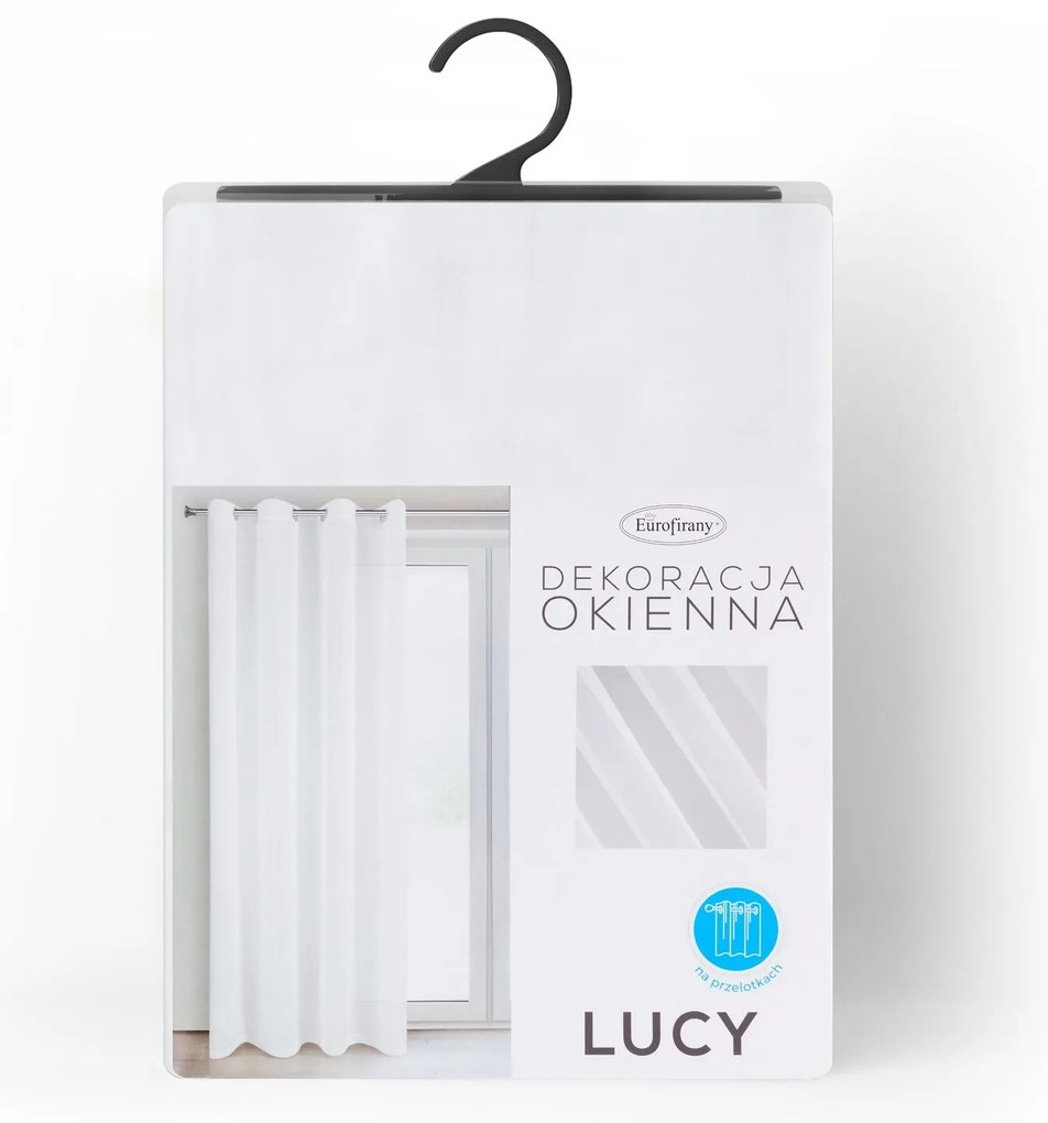 ZÁCLONA NA KROUŽCÍCH LUCY 140X250 CM BÍLÁ