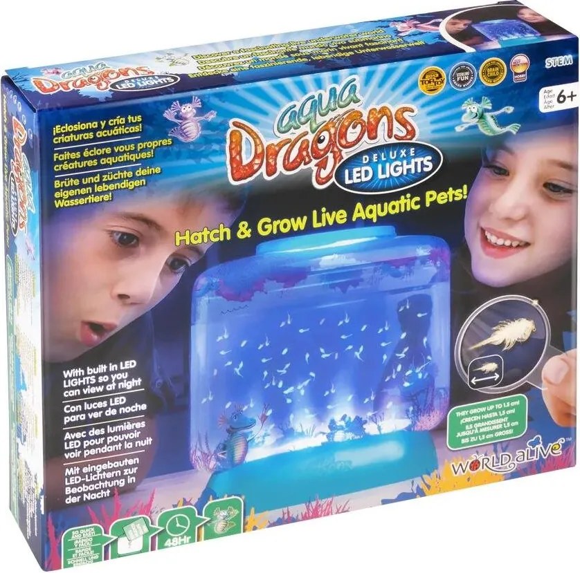 Experimentální sada aqua dragons vodní dráčci akvárium s led osvětlením