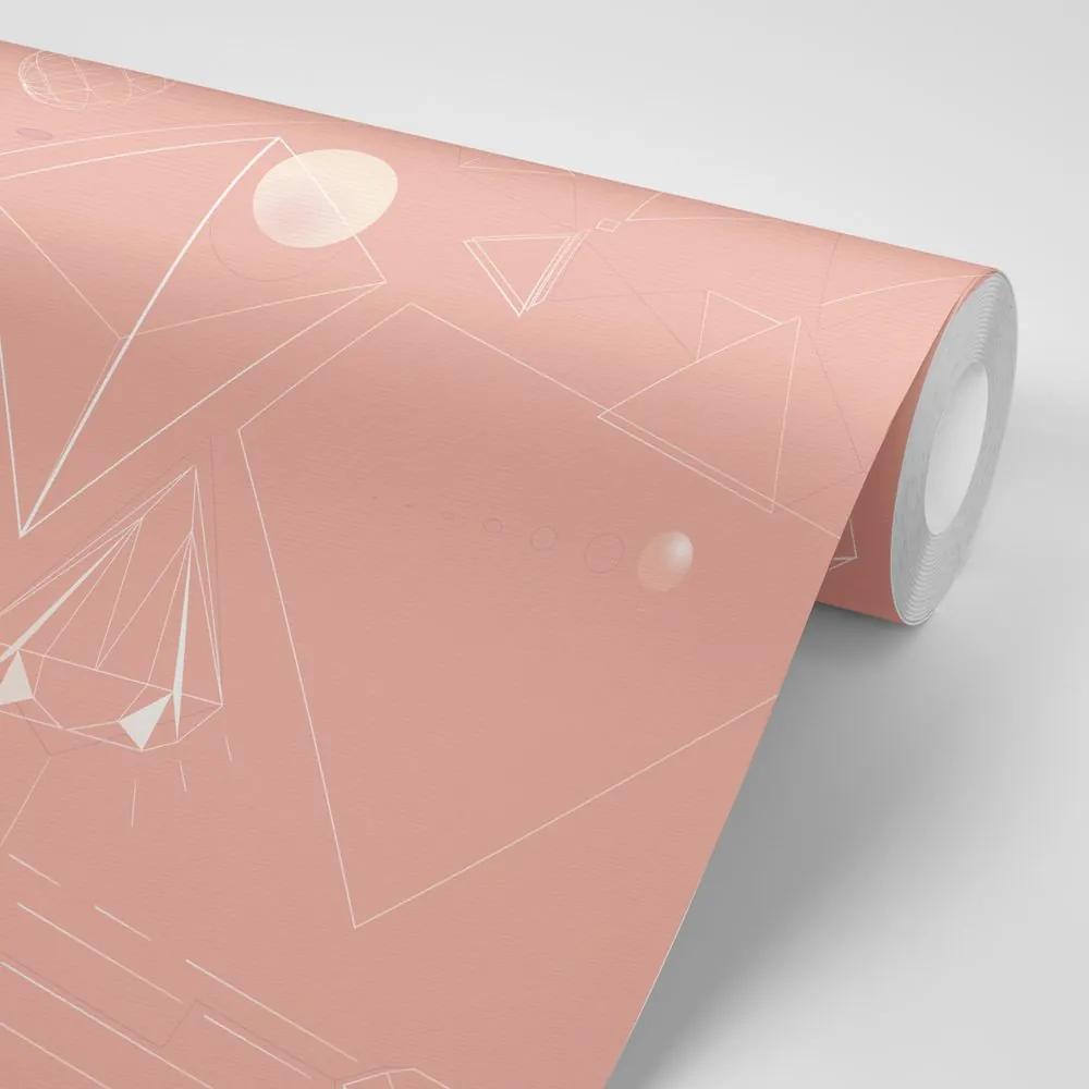 Samolepící tapeta růžové geometrické vzory