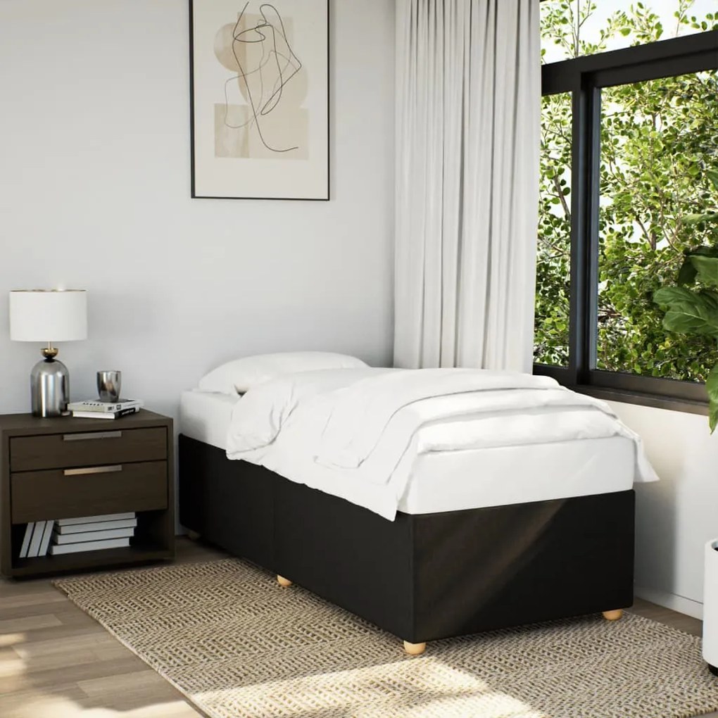 Rám postele bez matrace černá 80 x 200 cm textil 3284689