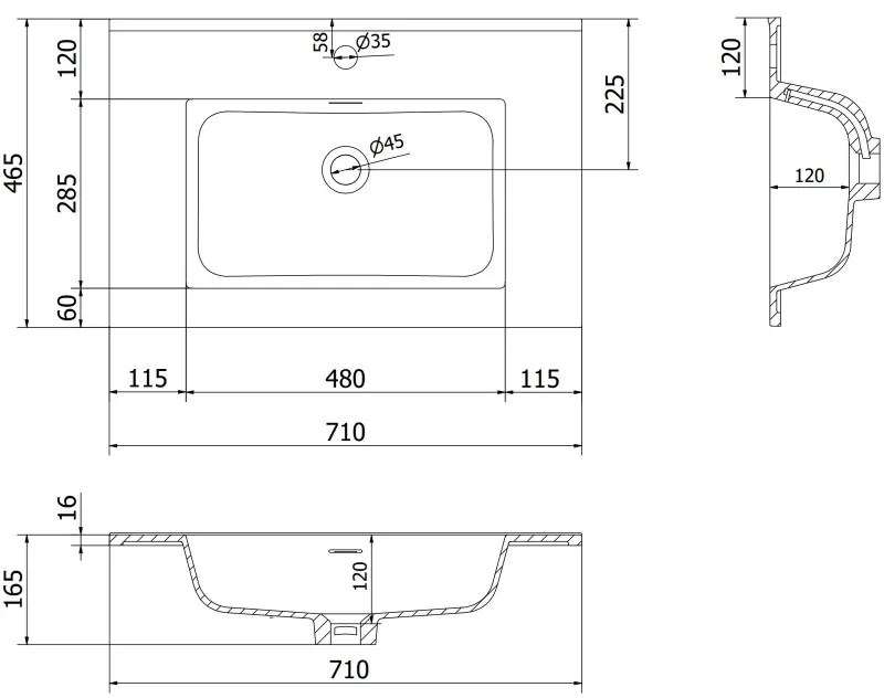 Mexen Orio, koupelnová skříňka 70 cm s umyvadlem Otis, 1 zásuvka, grafitová matná/bílá matná, 91A10-07023-1-BF66-W18M01