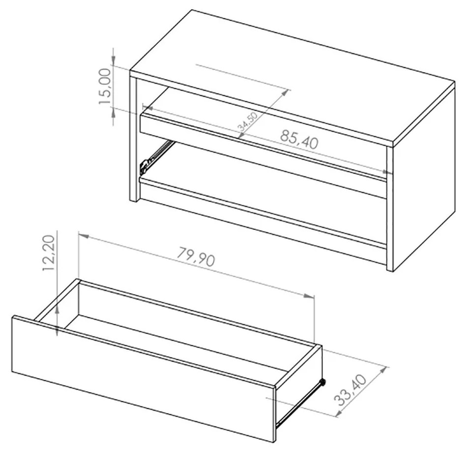Předsíňová stěna DENVER mc | 4 díly | dub monastery/černá lesk