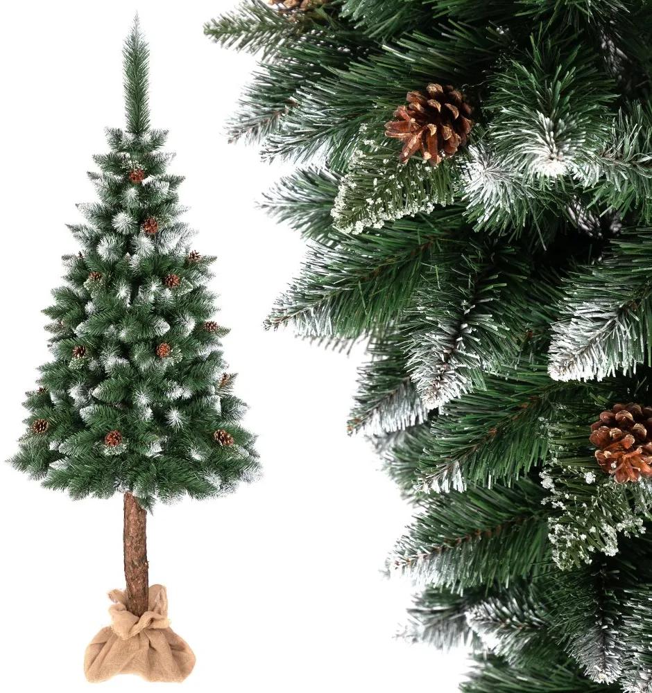 Vánoční stromeček na kolíčku se šiškami a ozdobami 220 cm