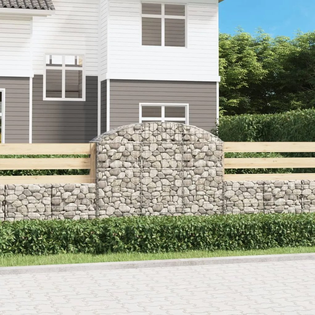 Klenutý gabionový koš 150 x 50 x 120/140 cm pozinkované železo 153456