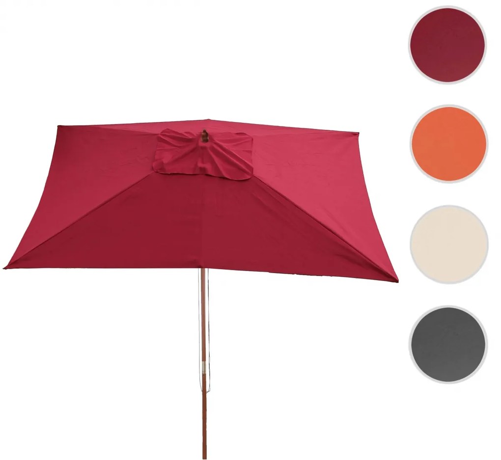 Slunečník Florida 2x3m - polyester/dřevo - bordeaux