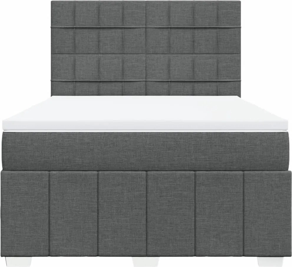 Box spring postel s matrací tmavě šedá 160x200 cm textil 3294020