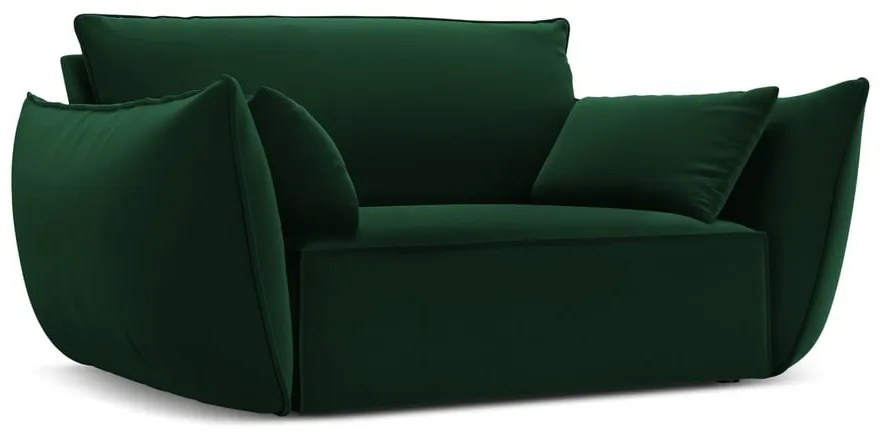 Tmavě zelené sametové křeslo Vanda – Mazzini Sofas