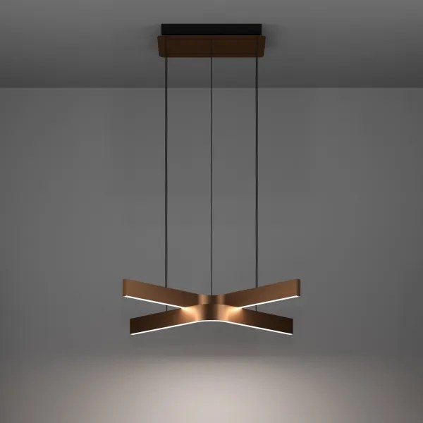 Eglo 901864 - LED RGBW Stm. Lustr na lanku FOLCINO-Z 2xLED/18W/230V měděná/černá