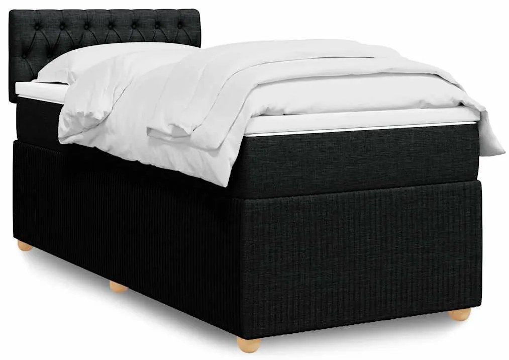 Box spring postel s matrací černá 100 x 200 cm textil 3289676