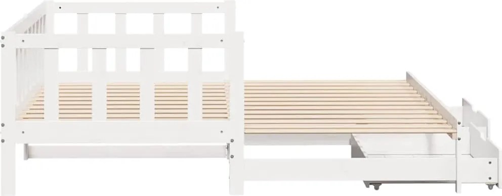 Válenda s přistýlkou a zásuvkami bez matrace bílá 90x200 cm 3302188