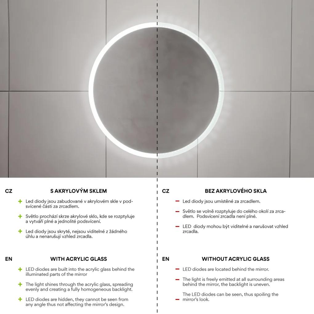 Zrcadlo do koupelny 50x70 s osvětlením, dotykový spínač NIMCO ZP 17001V