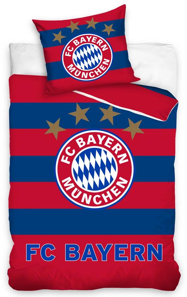 Fotbalové povlečení FC Bayern Mnichov Stripes Velikost: 140x200 + 70x80 cm
