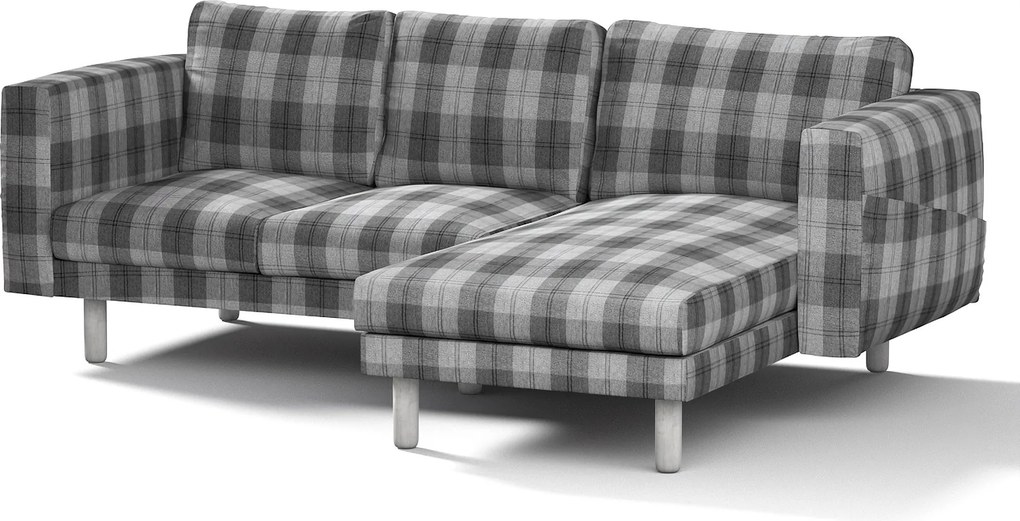 Potah na pohovku IKEA Norsborg 3-místná se šezlongem barva šedá látka pletený vzor, vzorované