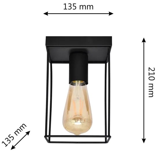 Stropní svítidlo FINN 1xE27/15W/230V černá