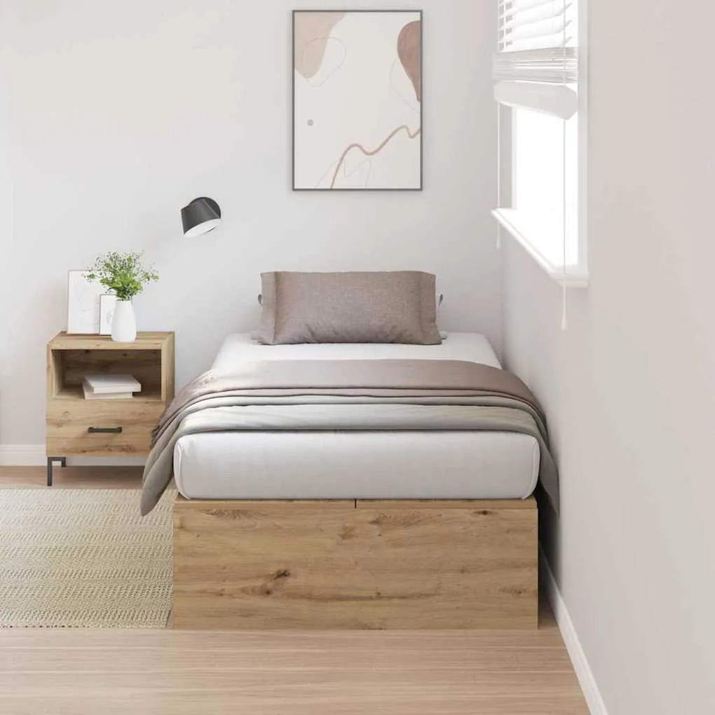 Rám postele s úložným prostorem Artisanový dub 100 x 200 cm 3335356