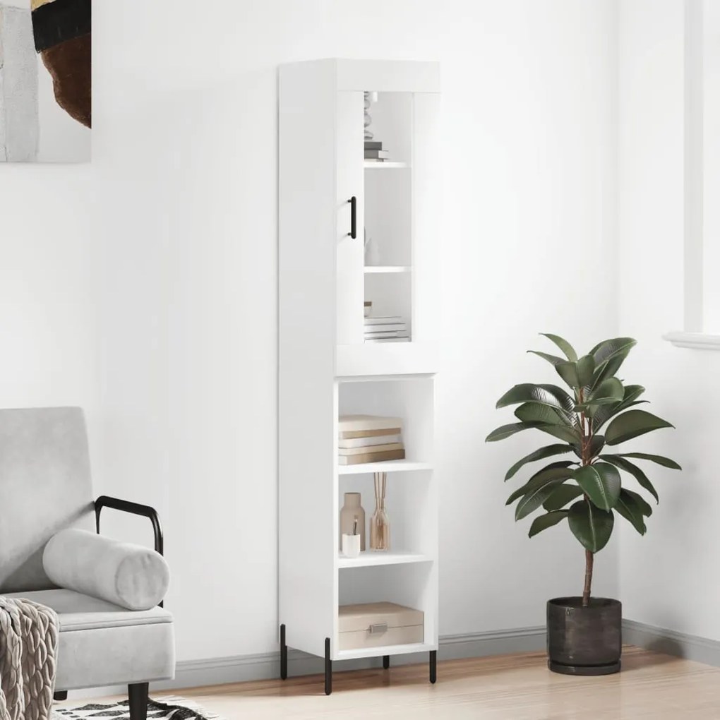 Skříň highboard bílá 34,5 x 34 x 180 cm kompozitní dřevo