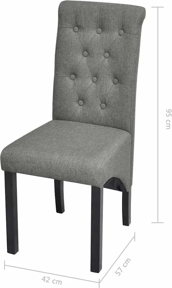 Jídelní židle 2 ks světle šedé textil 242222