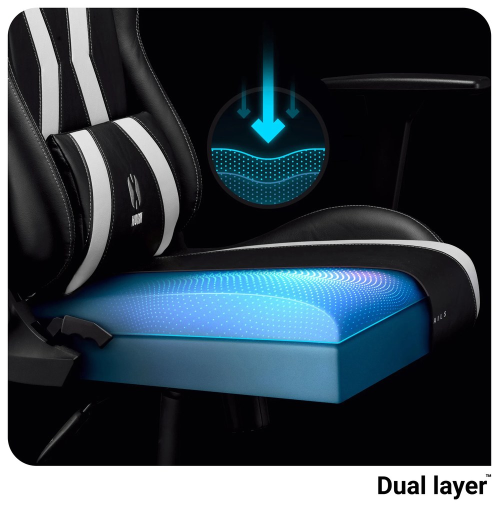 Herní židle z ekokůže King Size, černo-bílá: Diablo X-Horn 2.0