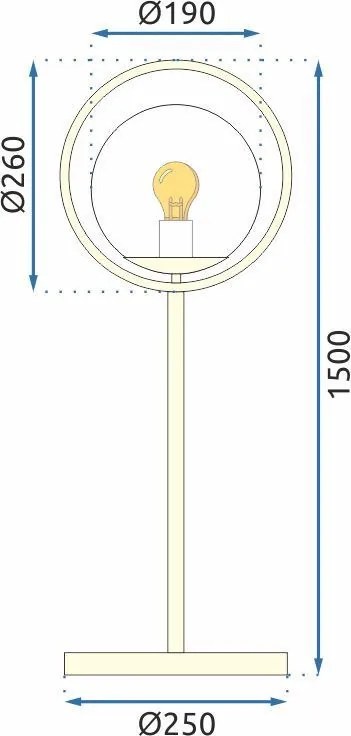 Toolight - Podlahová lampa APP927-1F, zlatá-bílá, OSW-07009