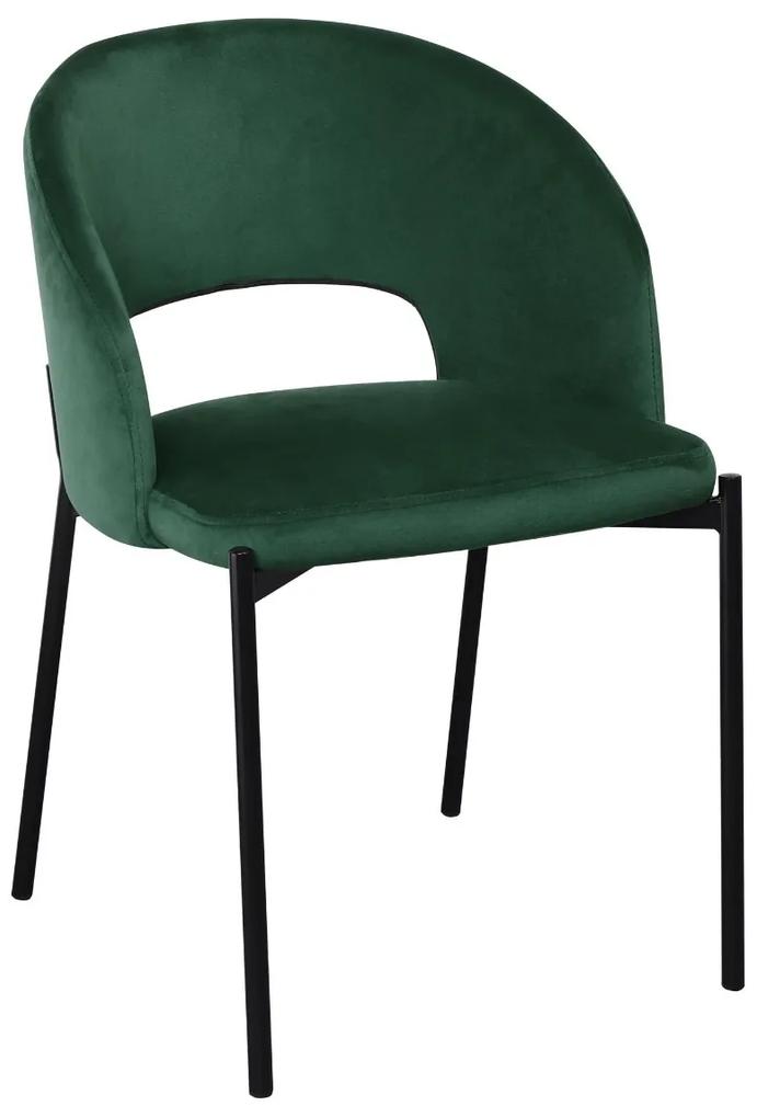 Čalouněná židle se zaobleným opěradlem Lahvově zelená AELIA