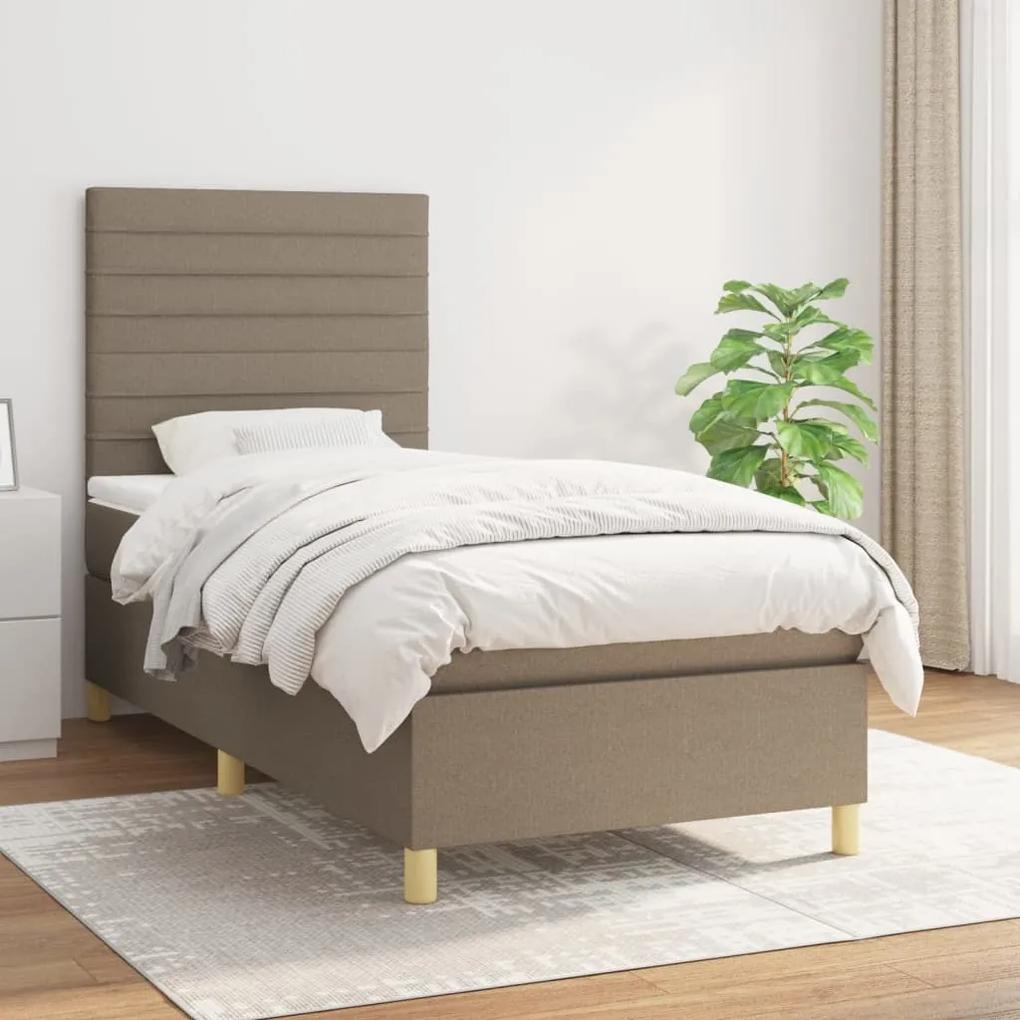 vidaXL Box spring postel s matrací 80 x 200 cm textil [3142370] Barva: světle šedá