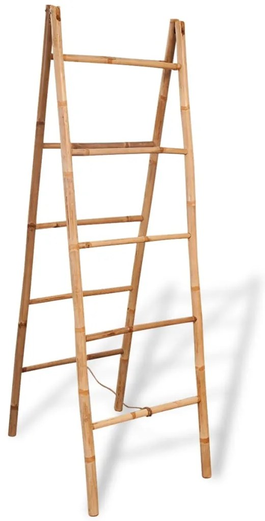 Dvojitý žebřík na ručníky s 5 příčlemi bambusový 50x160 cm 243714