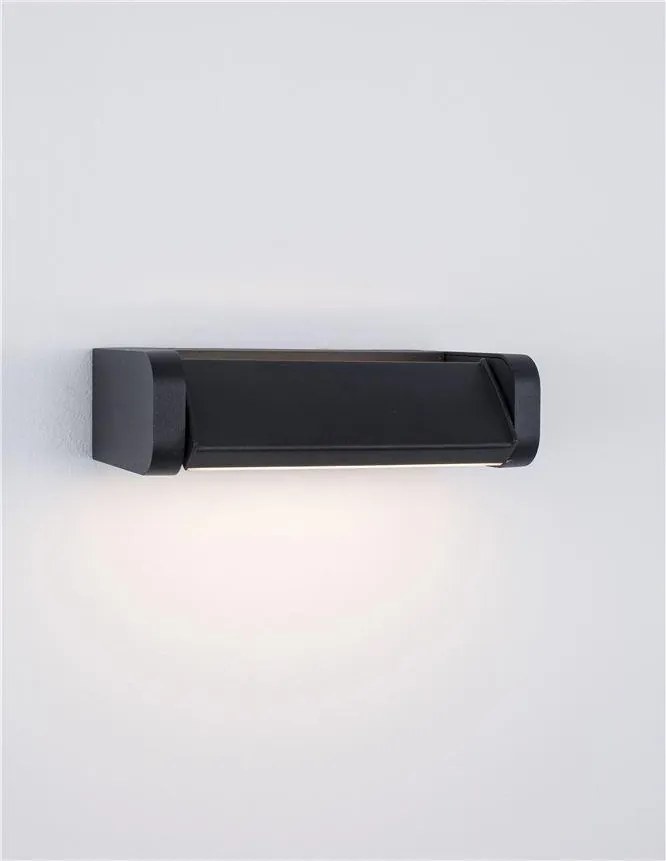 NV 9195062 Venkovní nástěnné svítidlo VOLVER černý litý hliník akrylový difuzor LED 7W 3000K 220-240V 150st. IP54 - NOVA LUCE
