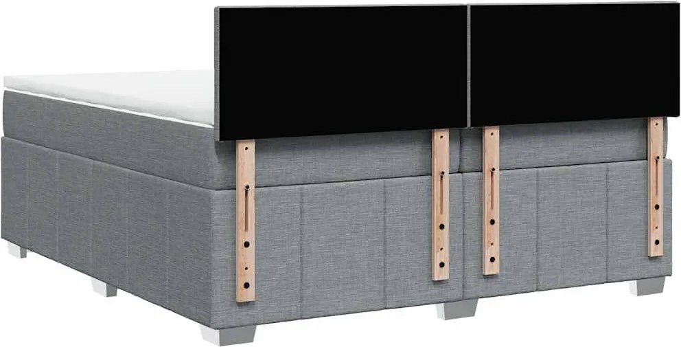 Box spring postel s matrací světle šedá 200 x 200 cm textil 3287168