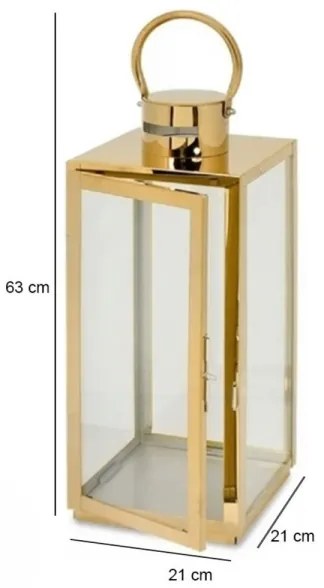 Dekorační lucerna 63 cm zlatá