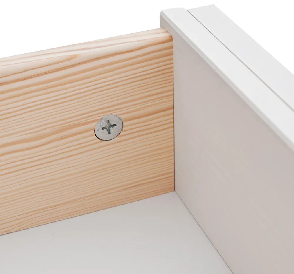 Massive home | Belluno Elegante bílá komoda 5S z masivu s dubovou deskou