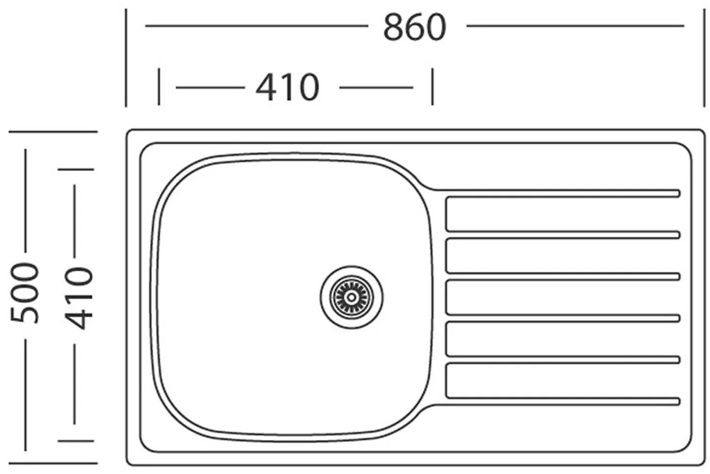 Nerezový dřez Sinks HYPNOS 860 V 0,8mm leštěný