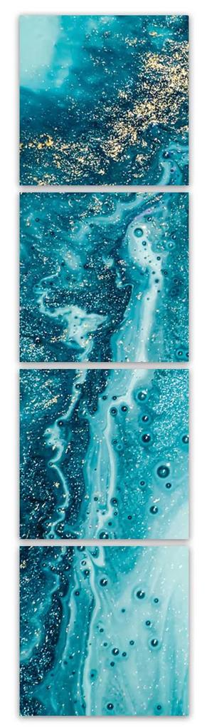 Malvis ® Obraz Modrá abstrakce Velikost: čtyřdílný vertikální - 25x100 cm