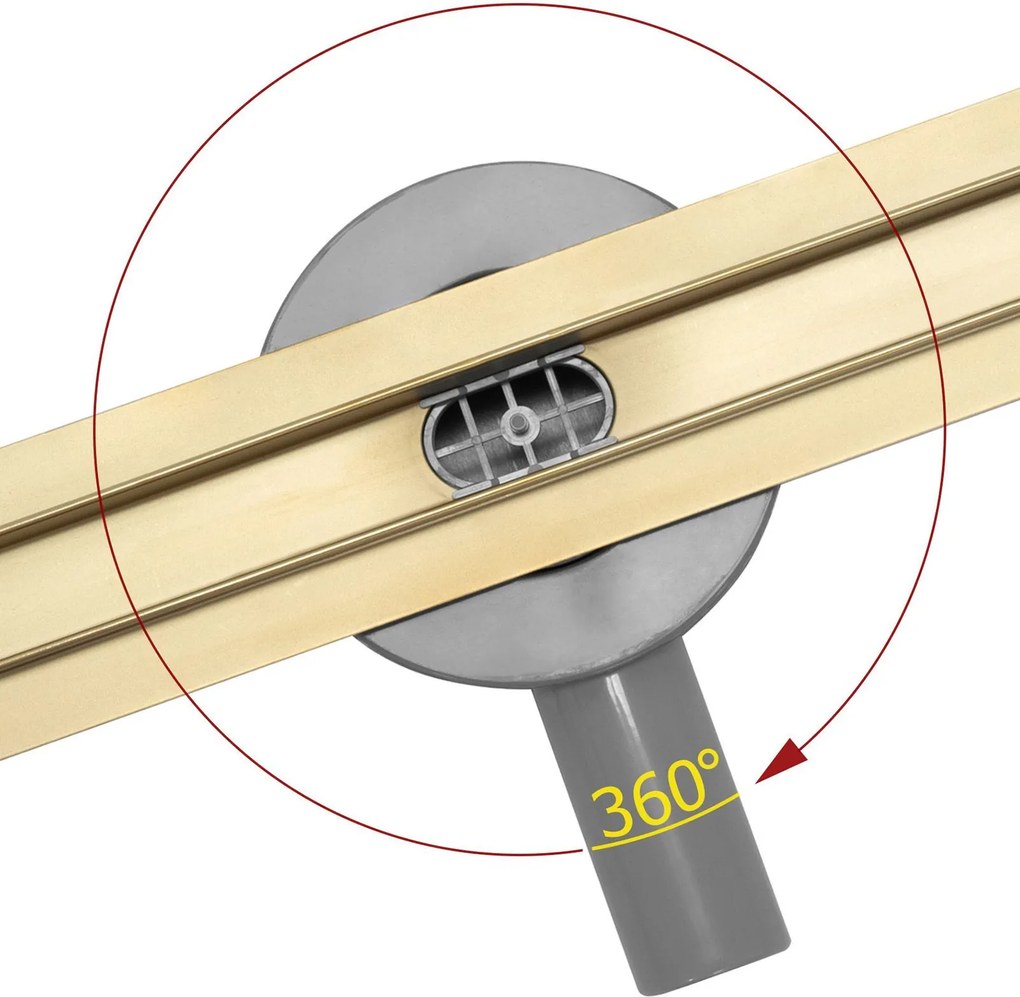 Rea Neo Slim Mirror Pro, odtokový sprchový žlab 50cm, zlatá matná, REA-G5692