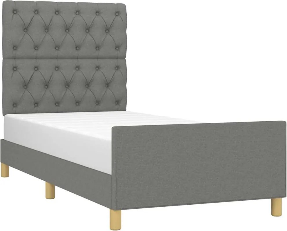 Rám postele bez matrace tmavě šedá 80 x 200 cm textil 3125253
