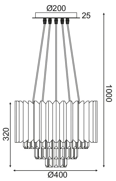 ACA DECOR Křišťálový lustr EMPIRE max. 5x60W/E14/230V/IP20, zlatý