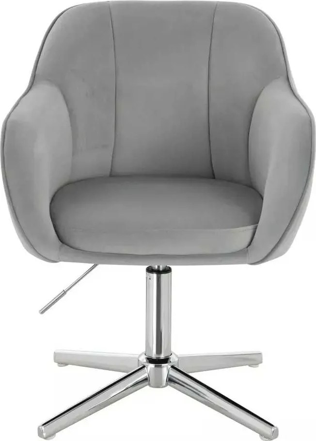 LuxuryForm DESIGN Otočná židle AVOLA VELUR na stříbrném kříži - světle šedá