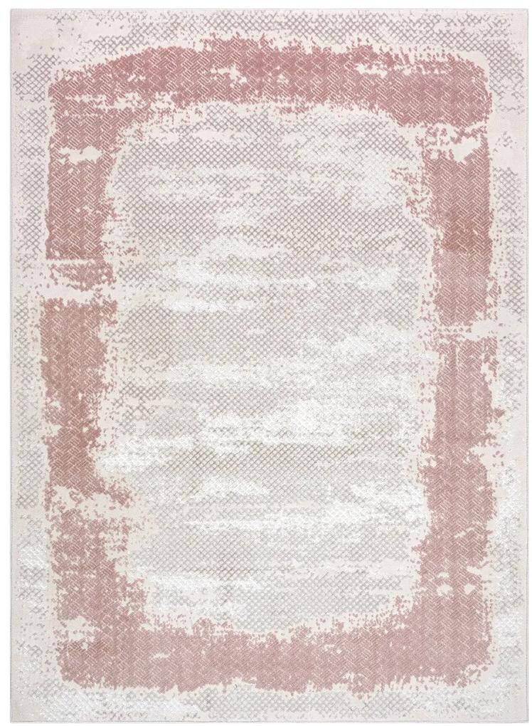 Dywany Łuszczów Kusový koberec Core A004 Frame beige/pink ROZMĚR: 120x170