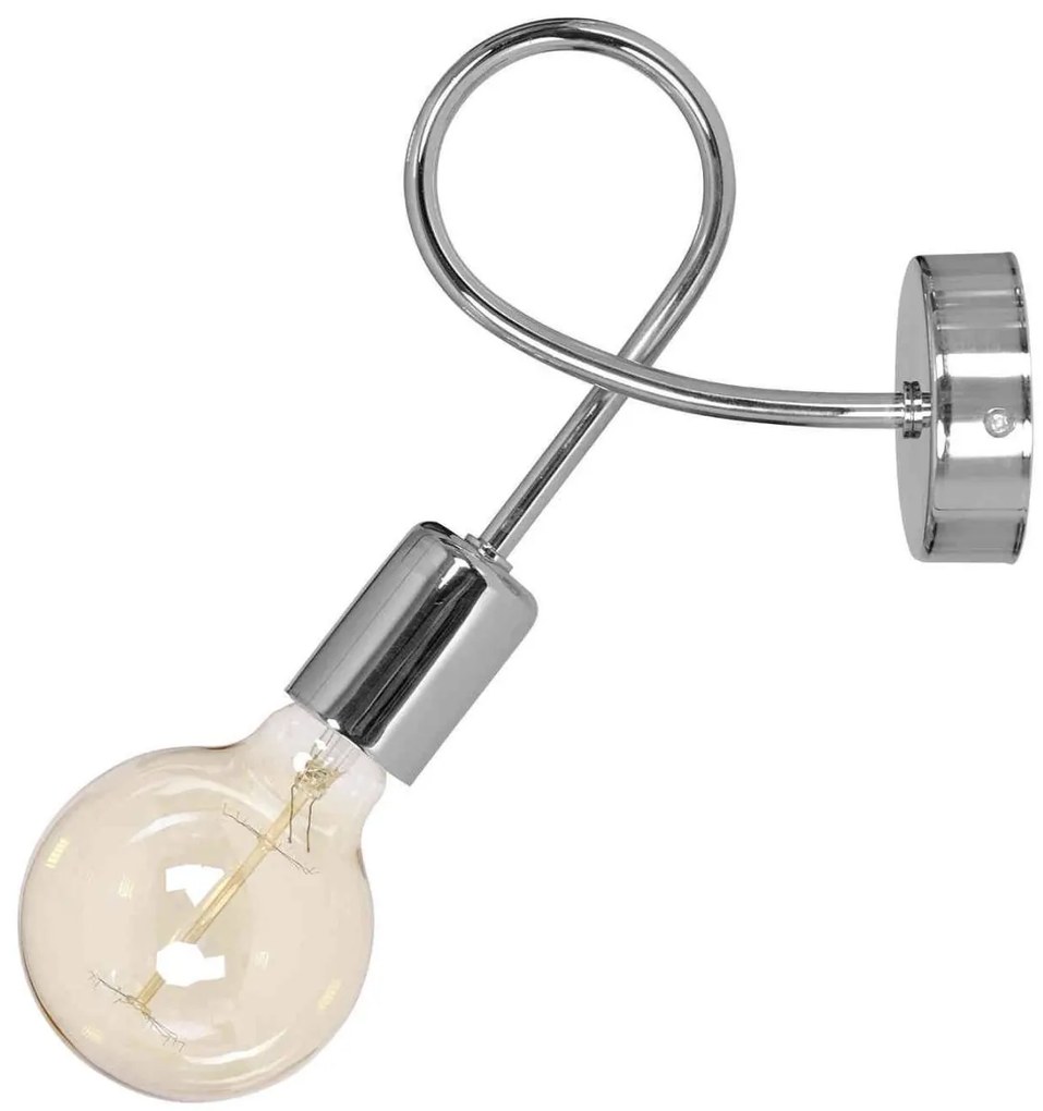 Nástěnné svítidlo Edison, chromové tělo svítidla