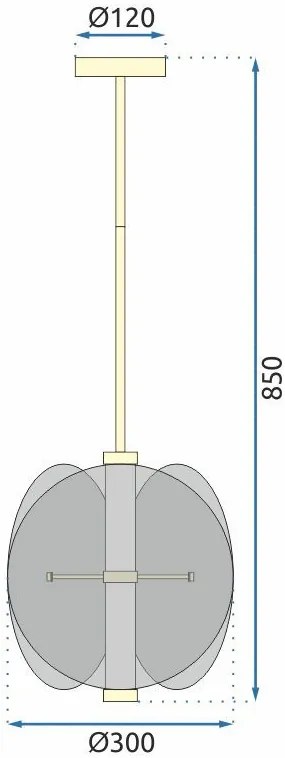 Toolight Toolight, LED stropní svítidlo APP1675-CP, šedá-zlatá lesklá, OSW-06406