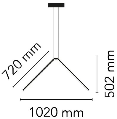 Flos Arrangements Broken Line, černý prvek k sestavení svítidla 32W 2700K, výška 69cm