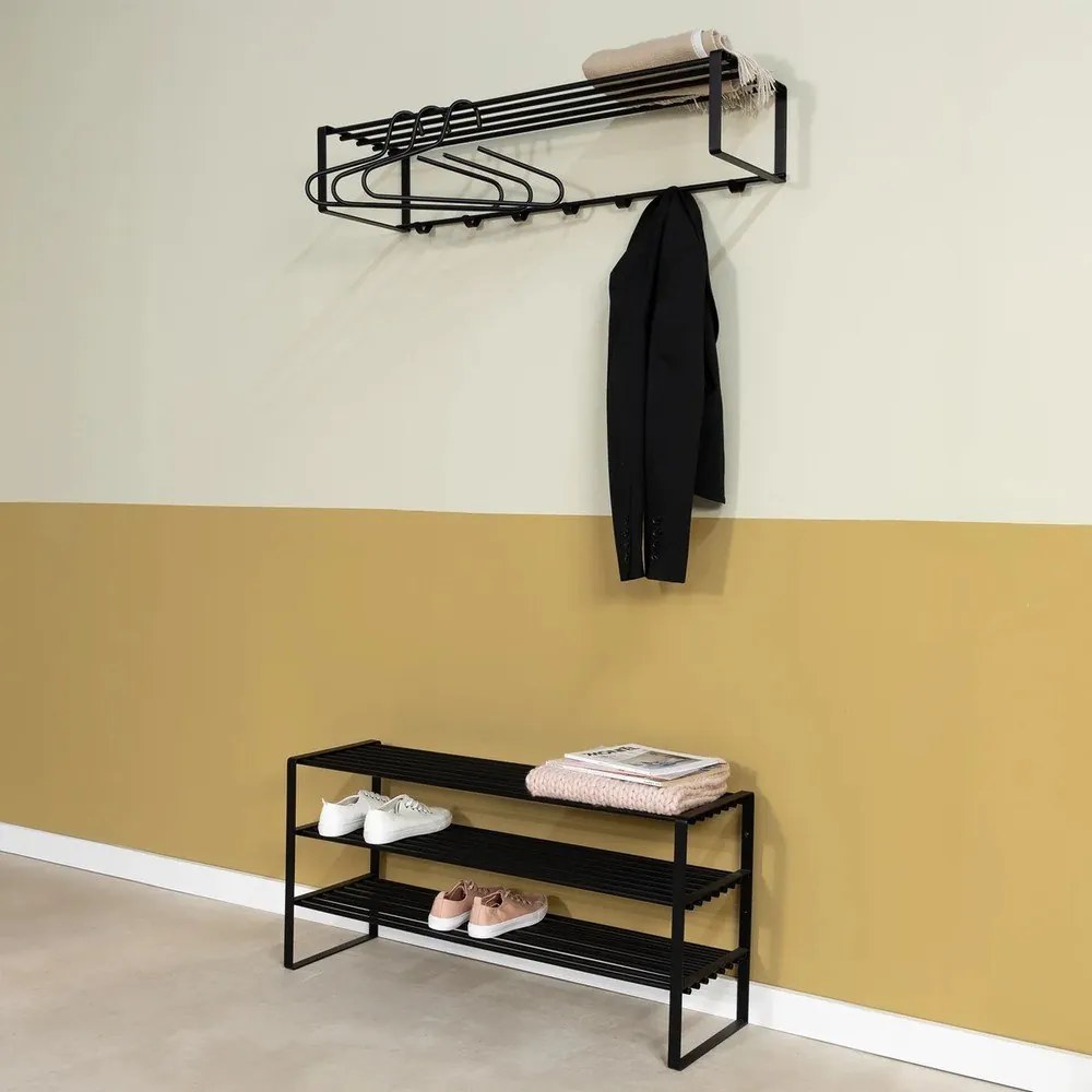 Černý kovový botník 100x48,5x29 cm Rex – Spinder Design