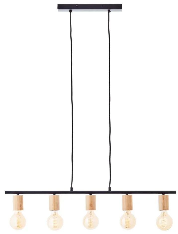 Brilliant - Lustr na lanku KERRY 5xE27/40W/230V černá/bambus