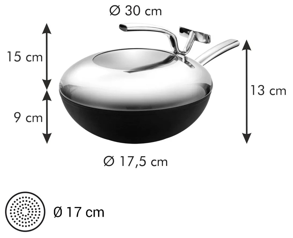 TESCOMA Wok PRESIDENT ø 30 cm, s poklicí