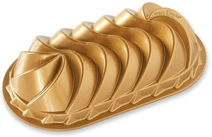 Nordic Ware Hliníková forma na chlebíček Heritage Gold, šedá barva, zlatá barva, kov