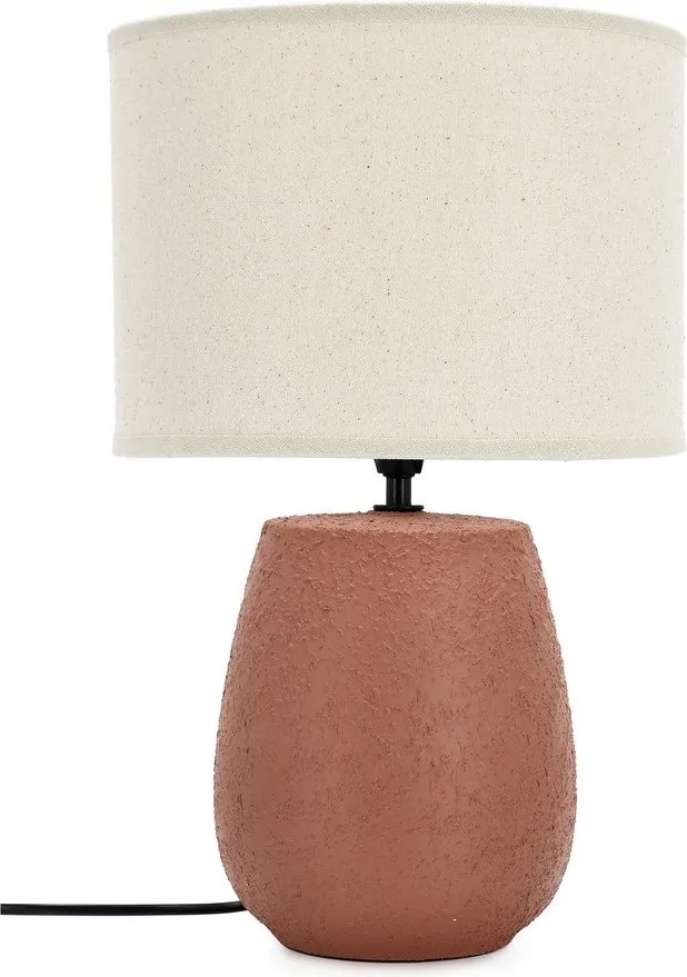 Keramická stolní lampa v terakotové barvě s textilním stínidlem (výška 41,5 cm) Irvin – Yes Everyday