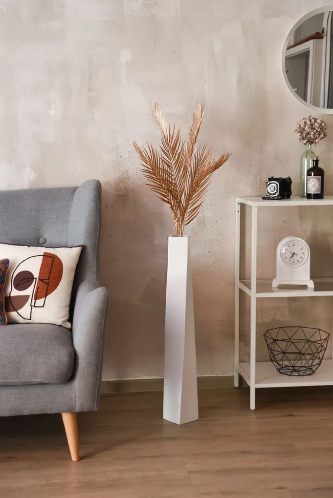 Váza HYDRON, sklolaminát, výška 80 cm, bílý