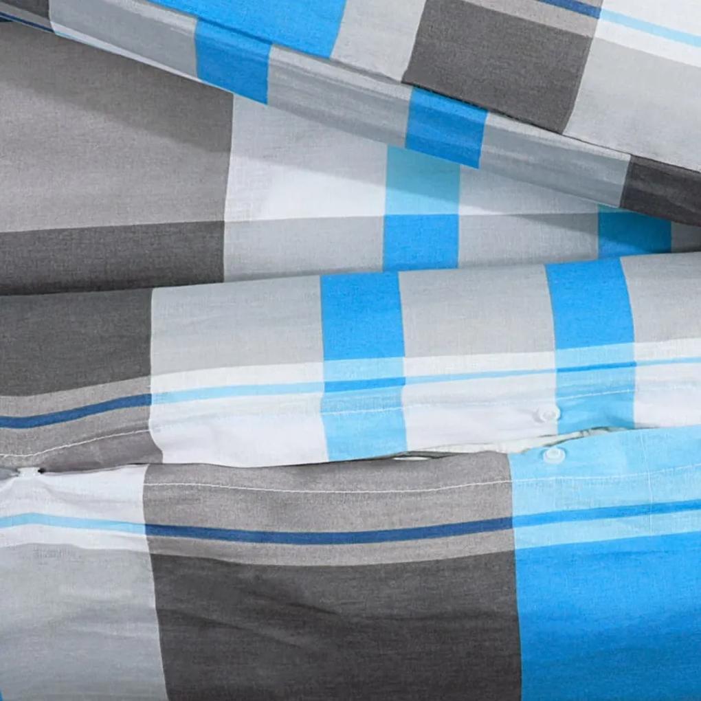 vidaXL Sada ložního prádla modrá a šedá 135 x 200 cm bavlna [136069]